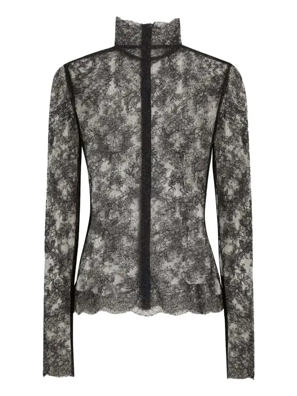 Dolce & Gabbana Chantilly Lace Top - Grey