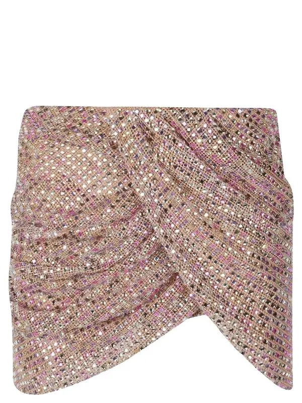 SELF-PORTRAIT Embellished Wrap Miniskirt - Multi