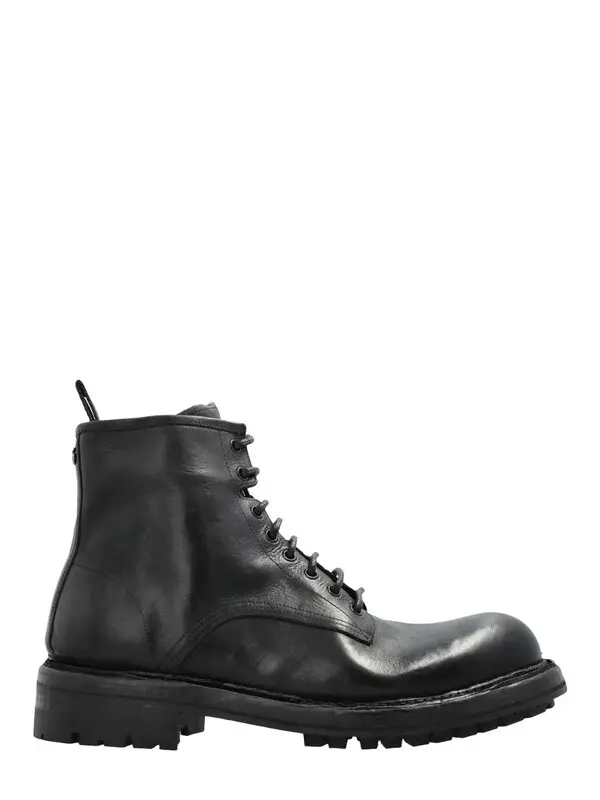 Dolce & Gabbana Leather Lace-up Boots - Black