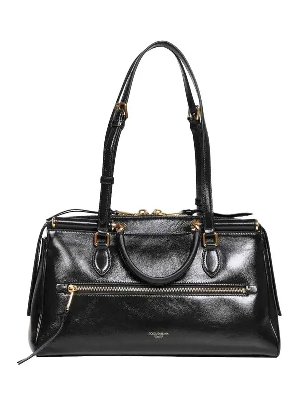 Dolce & Gabbana Vittoria Leather Tote Bag - Black