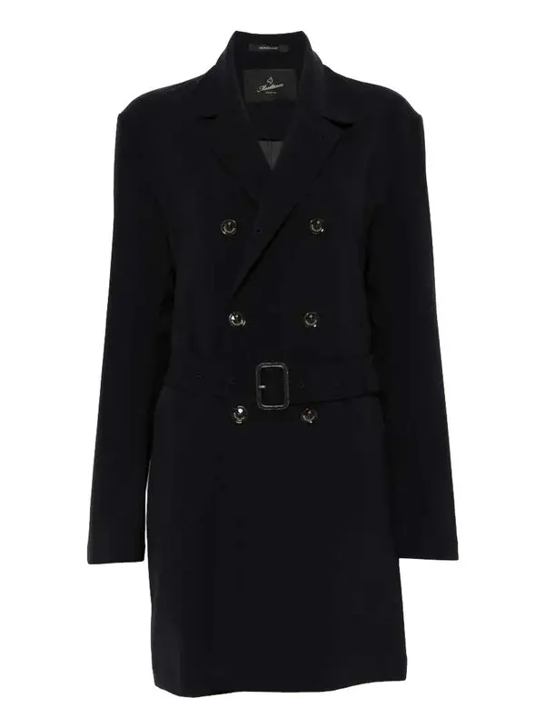 LARDINI Double-breasted Belted Coat - Blue