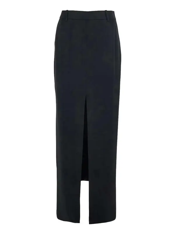 TOM FORD Long Skirt With Slit And Buttons - Black