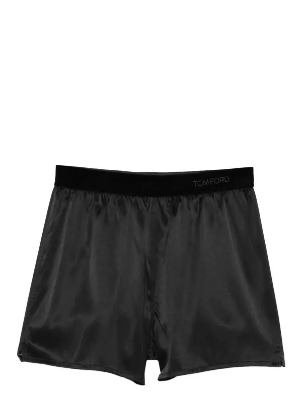 TOM FORD Elasticated Waist Silk Blend Shorts - Black