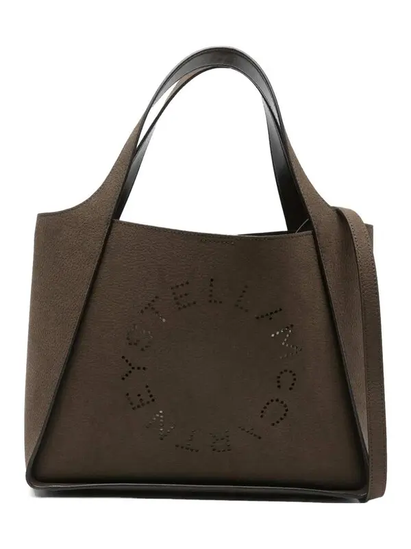 Stella McCartney Perforated Logo Tote Bag - Brown