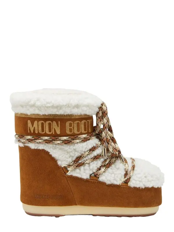 Moon Boot Shearling Lace-up Boots - Brown