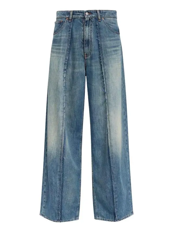 MAISON MARGIELA Paneled Wide-leg Jeans - Blue