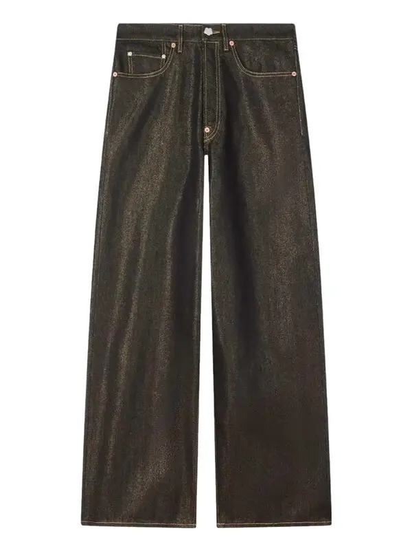 Kenzo Wide-leg Jeans With Cuffs In Japanese Denim - Black