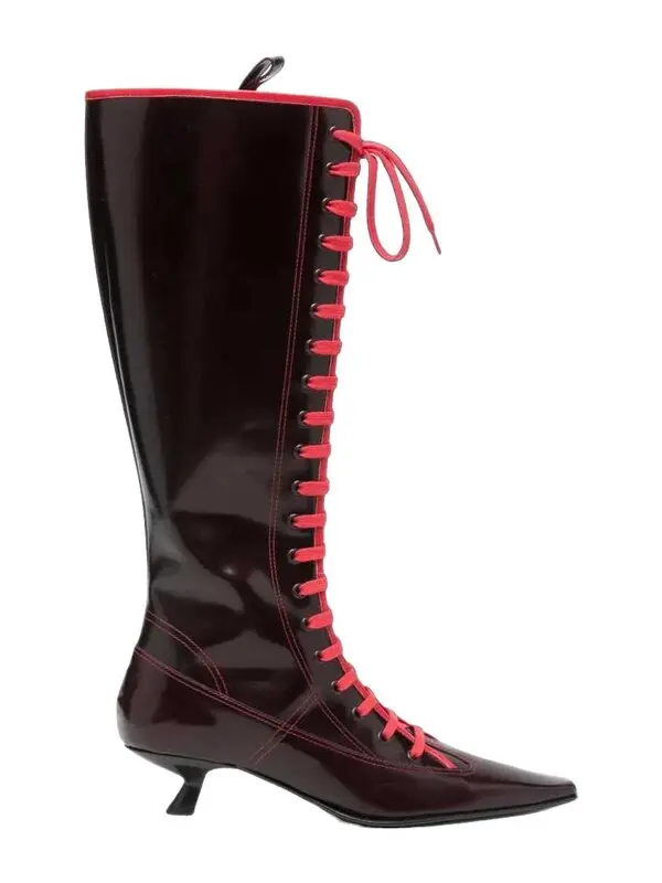 MAISON MARGIELA Pointed-toe Knee-high Boots - Brown