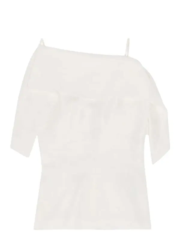 MAISON MARGIELA Sleeveless Ruffled Top - White