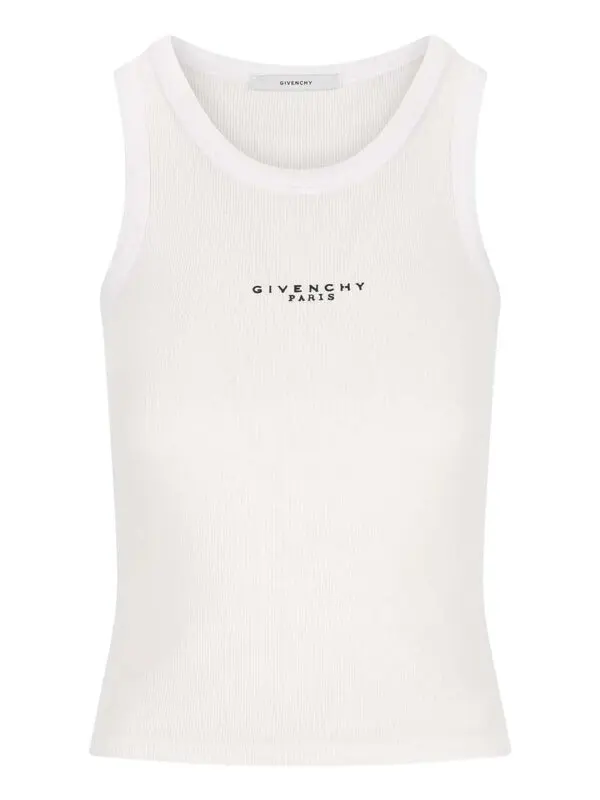 Givenchy Ribbed Tank Top With Logo - White