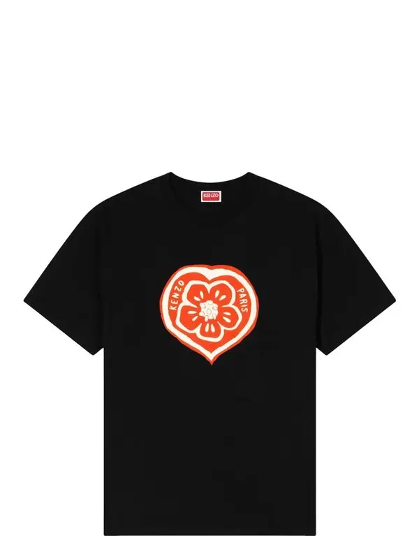 Kenzo Boke Heart" Loose-fitting Cotton T-shirt - Black