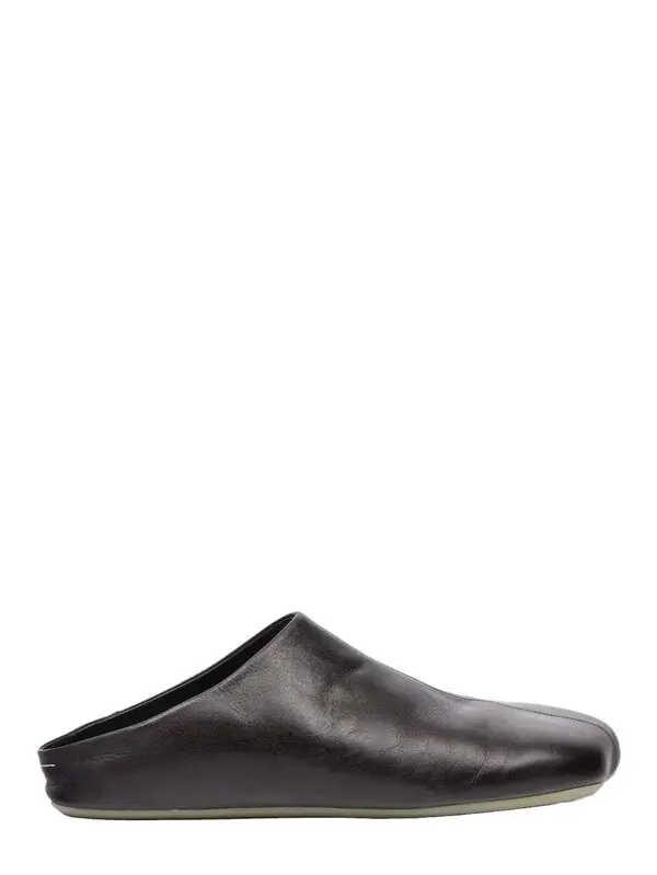 MAISON MARGIELA Square-toe Calfskin Slippers - Black