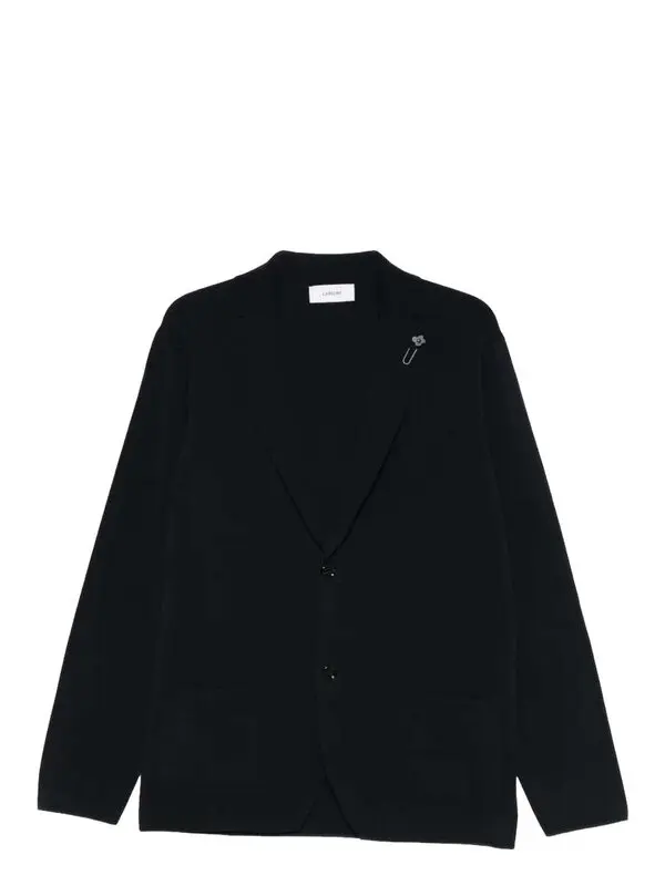 LARDINI Cardigan With Pockets - Blue