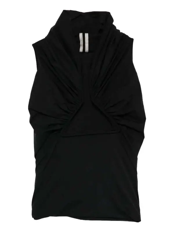 Rick Owens Draped Jersey Sleeveless Top - Black