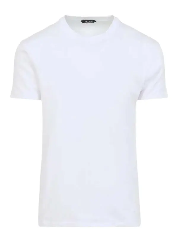 TOM FORD Crew-neck, Short-sleeved T-shirt - White