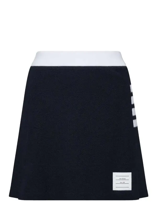 Thom Browne Mini Skirt With Four-stripe Detail - Blue