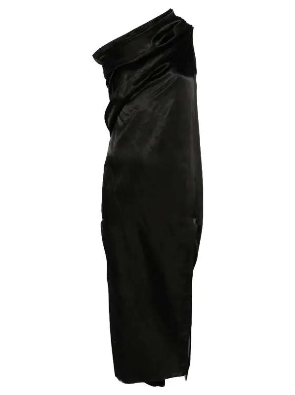 Rick Owens Athena Arrowhead One-shoulder Midi Dress - Black
