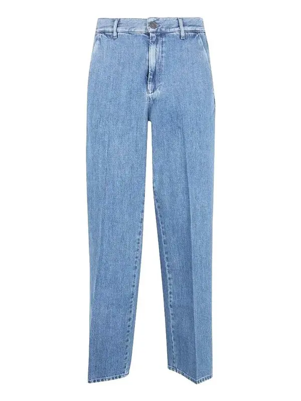 LARDINI Washed Denim Pants - Blue
