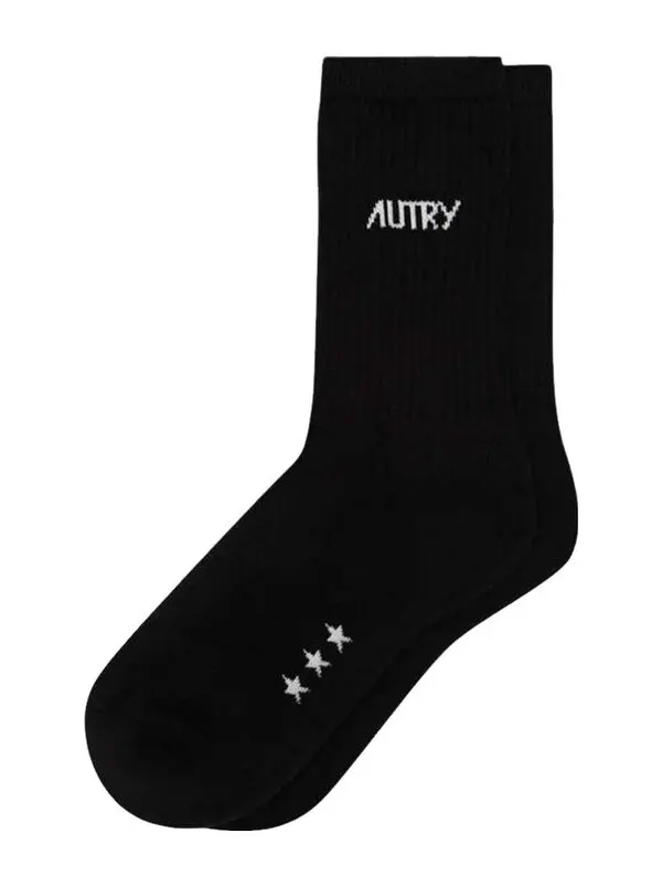 AUTRY Jacquard Logo Socks - Black