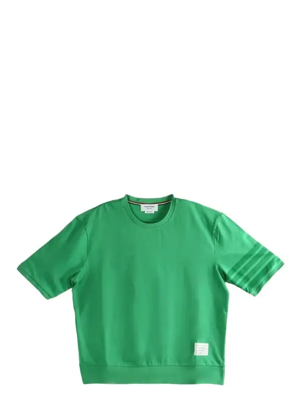 Thom Browne T-shirt With Striped Detail - Green