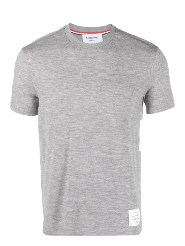 Thom Browne Courreges Cotton Jersey T-shirt With Logo Application - Grey
