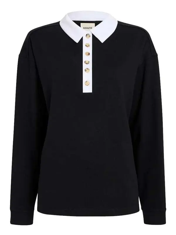 Khaite Faithful Button-up Polo - Black