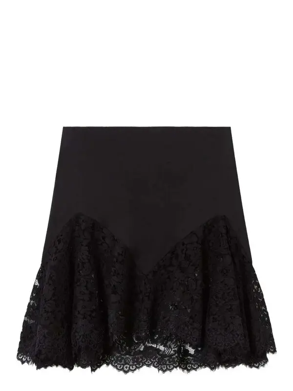 COURREGES Flared Mini Skirt In Cruelty-free Leather - Black