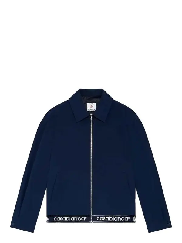 Casablanca Zip-up Jacket With Pointed Collar - Blue