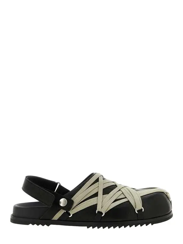 Rick Owens Megalaced Mule Leather - Black