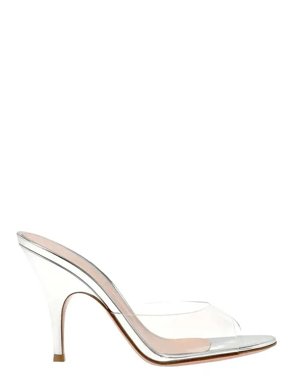 GIANVITO ROSSI Round Toe Stiletto Heel Sandals - Metallic