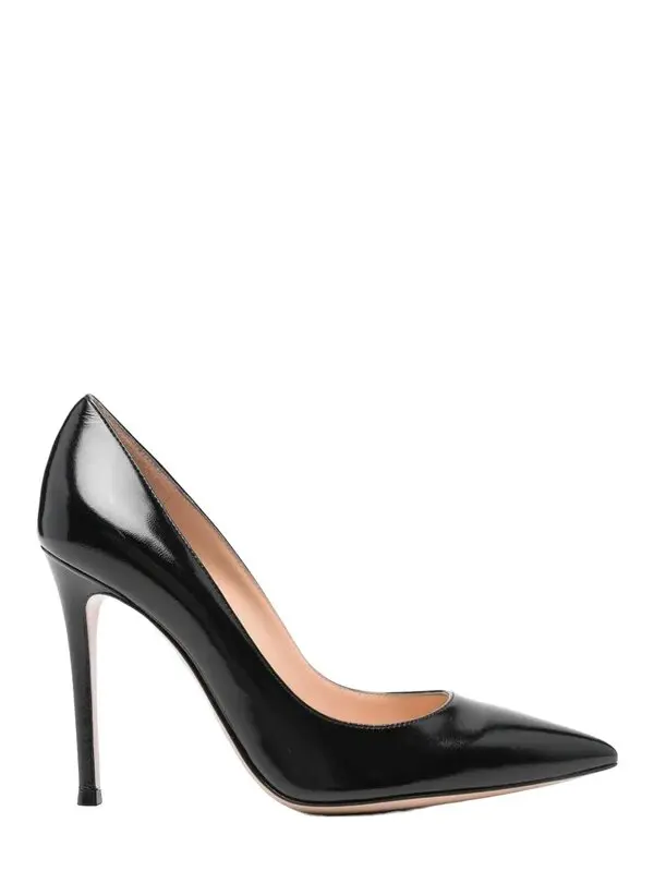 GIANVITO ROSSI 105" Patent Calfskin Pumps - Black