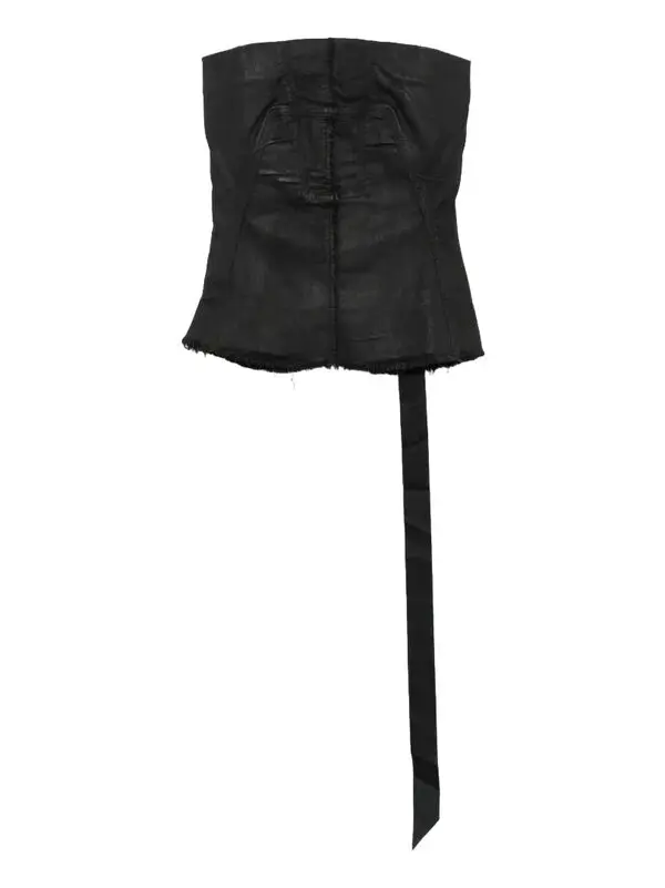 Rick Owens Strapless Fringed Top - Black
