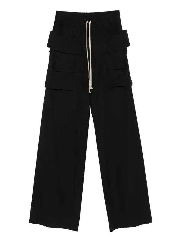 Rick Owens Cotton Drawstring Trousers - Black