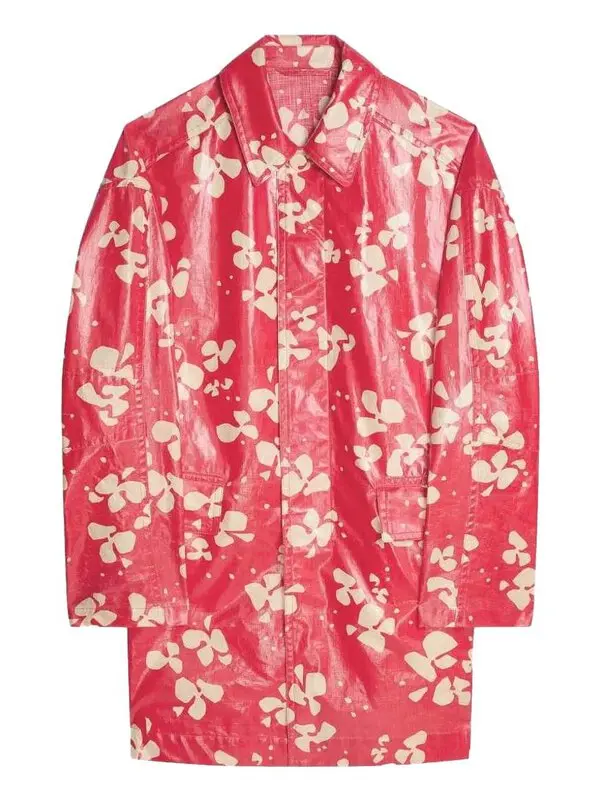 Dries Van Noten Printed Coat - Red