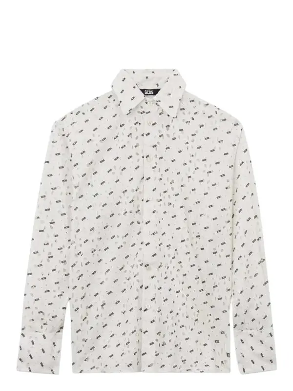 Gcds White Floral Embroidered Shirt - Multi