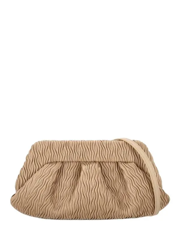 THEMOIRE Tia Clutch With Gathering - Nude & Neutrals