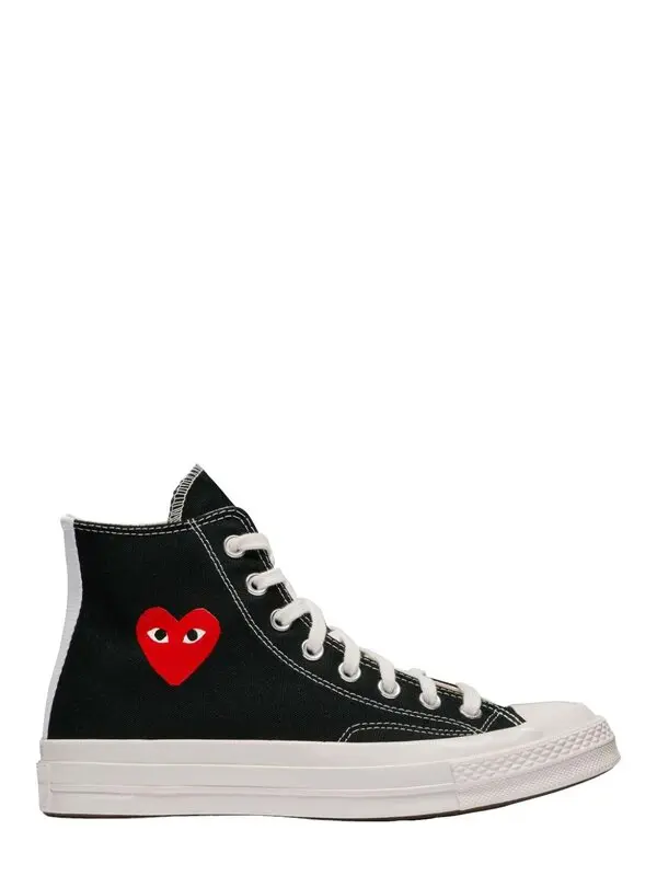 Play Comme Des Garcon Chuck 70 Small Red Heart High Top Sneakers - Black