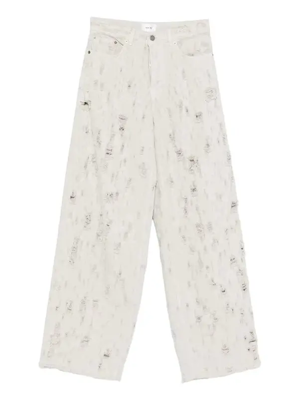 HAIKURE Distressed Wide Leg Jeans - Grey