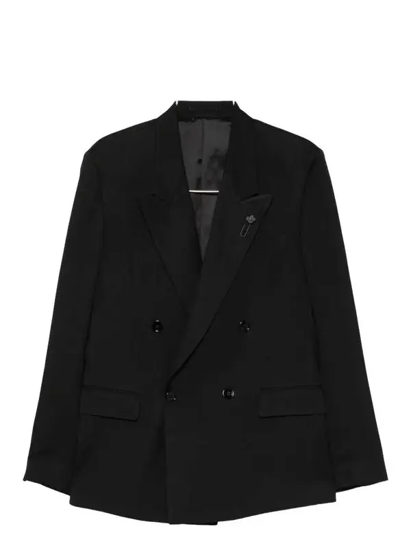 LARDINI Double-breasted Blazer - Black