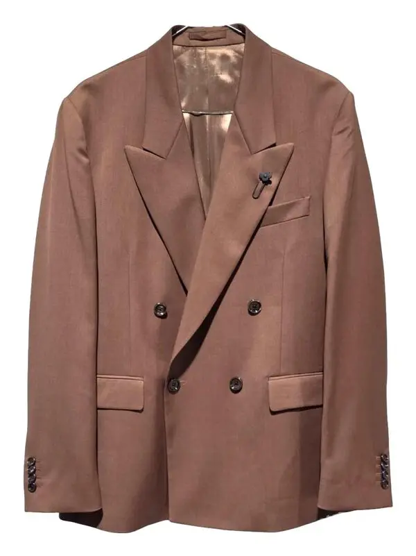 LARDINI Double-breasted Blazer - Brown