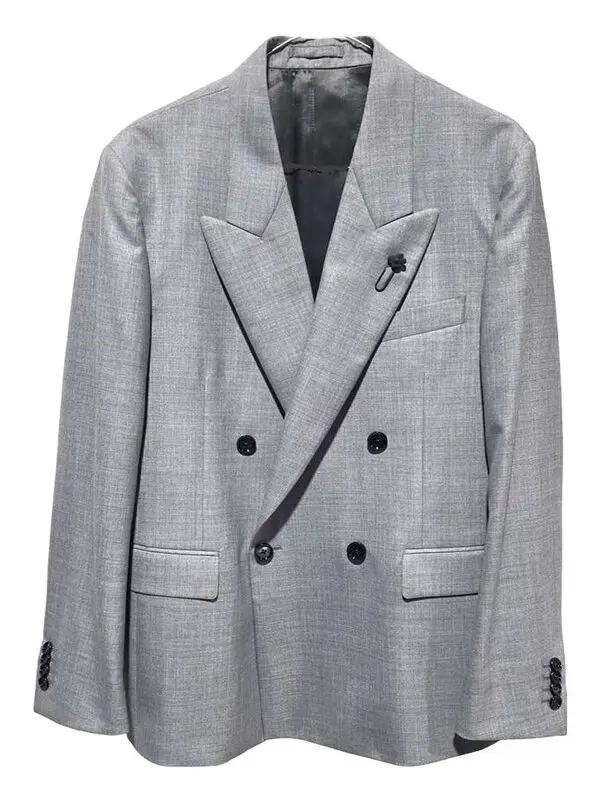 LARDINI Double-breasted Blazer - Grey
