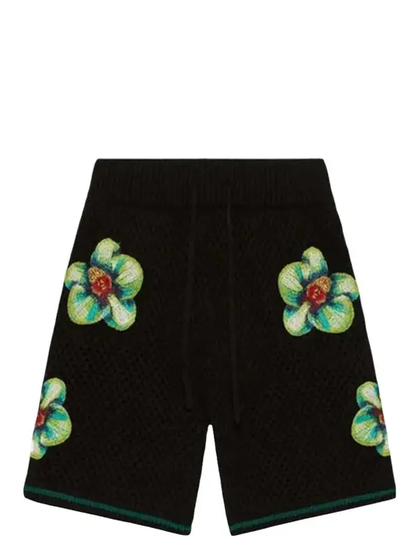 Casablanca Embroidered Crochet Shorts - Multi