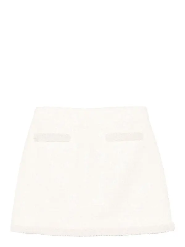 SELF-PORTRAIT Embellished Mini Skirt - White