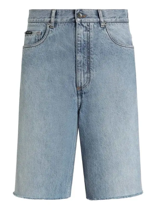 Dolce & Gabbana Logo Denim Shorts - Blue