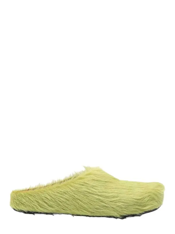 Marni Lime Pony Skin Mules - Green