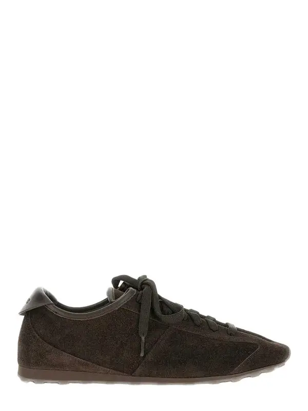 Jacquemus Suede Almond Toe Tennis Sneakers - Brown