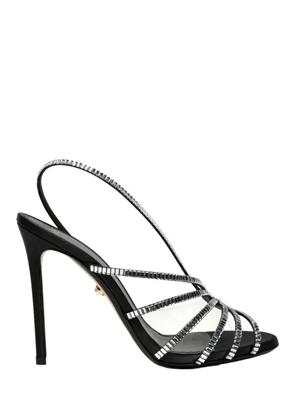 ALEVI MILANO Star Xtal 110 Satin Sandals - Black
