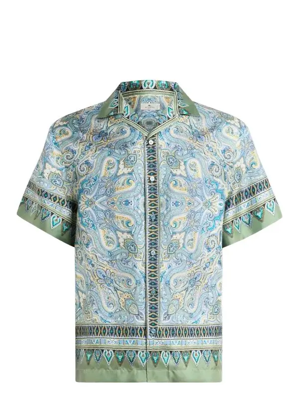 Etro Silk Shirt With Paisley Print - Blue