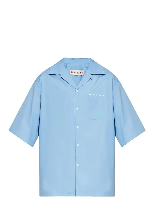 Marni T-shirt With Logo Pocket - Blue