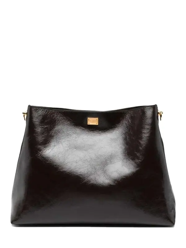 Marni Dolce & Gabbana Logo Plaque Shoulder Bag - Brown
